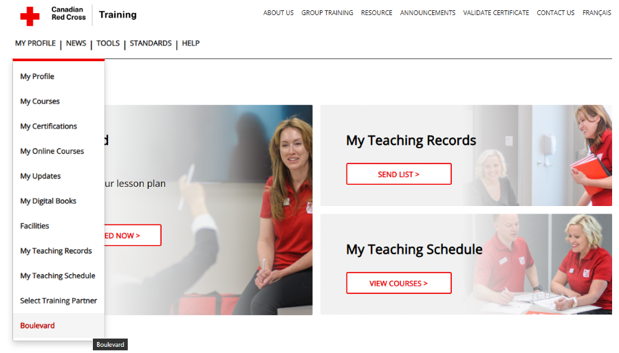 Instructor Login to Boulevard – Canadian Red Cross
